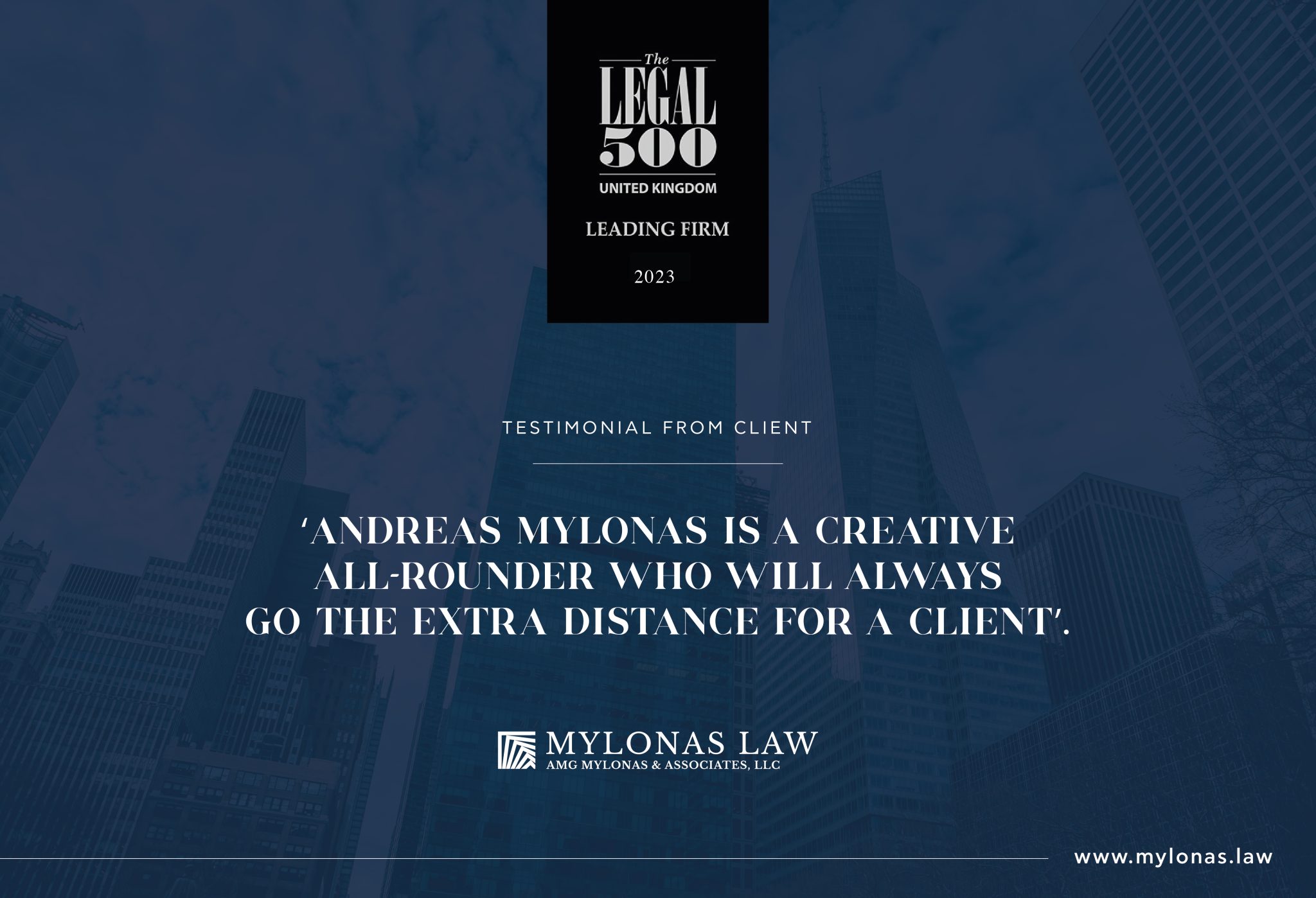 Legal 500, Mylonas Law ranked as a Leading Law Firm in Cyprus for...